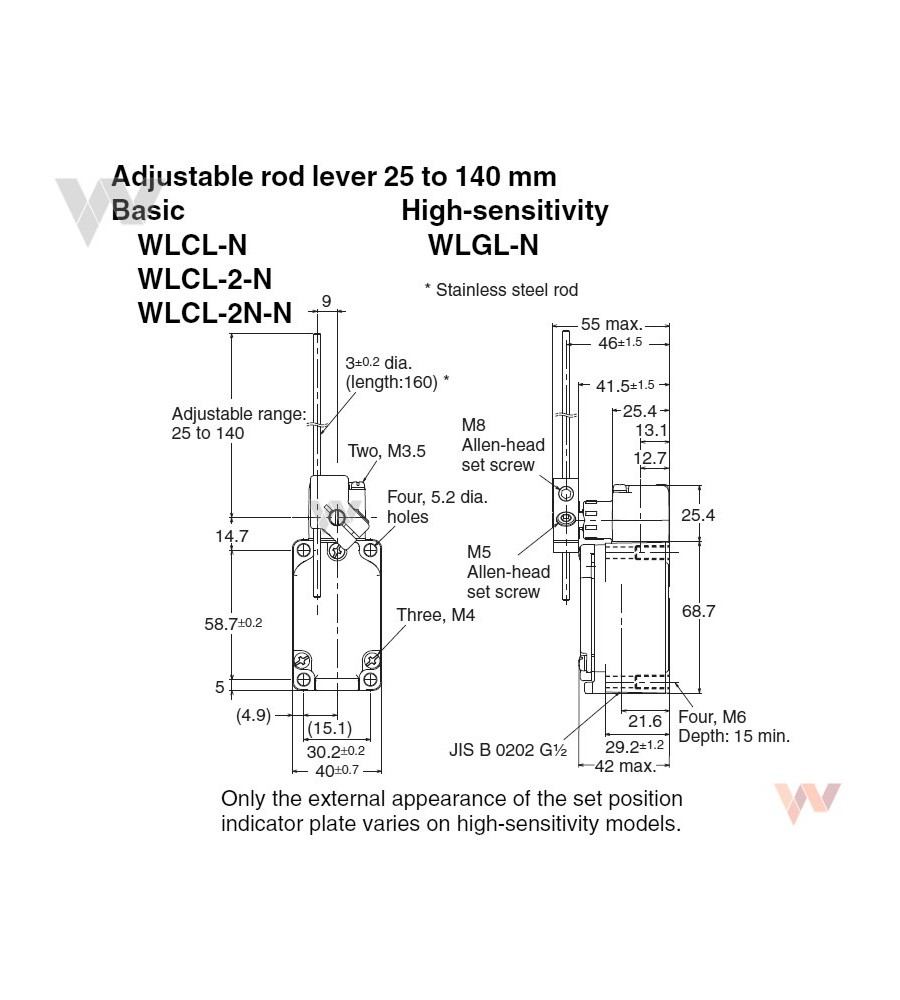 Wyłącznik krańcowy WLCL-2TH DPDB skok aktywacji PT-25±5°