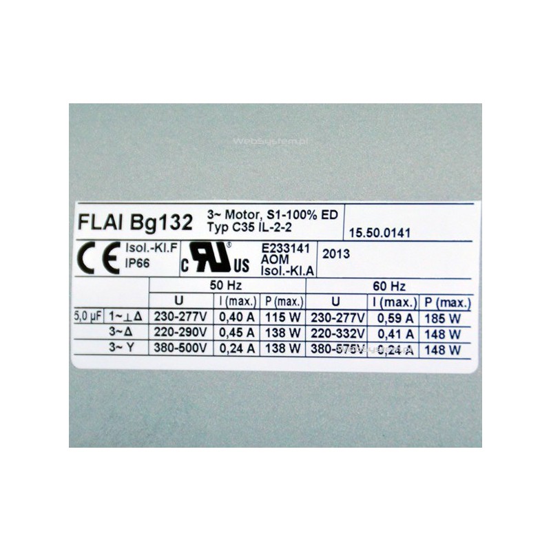 Chłodzenie obce do silnika wielkości Bg132